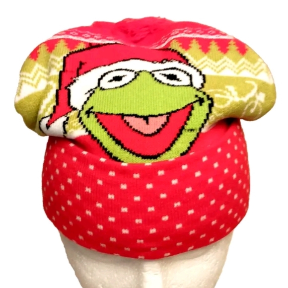 Disney | Accessories | Kermit The Frog Muppets Holiday Winter Knit ...